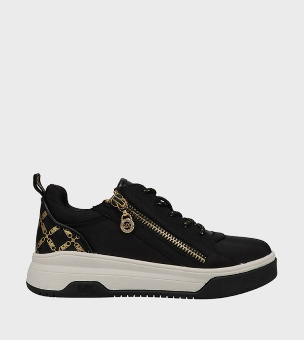 Buy Michael Kors ALEX NAVONE Zipper Lace Up Sneakers In Black ...