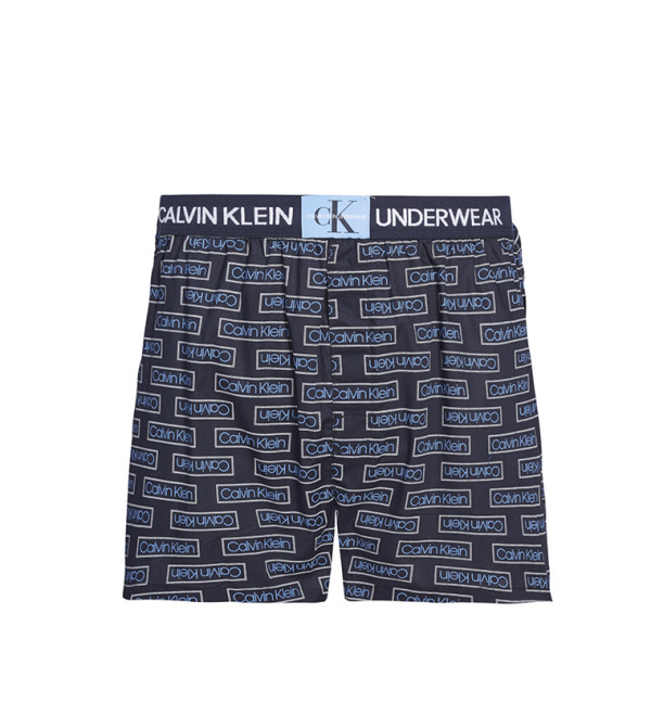 Buy Calvin Klein Boxer Trad Label Logo Shoreline In Blue | 6thStreet Qatar