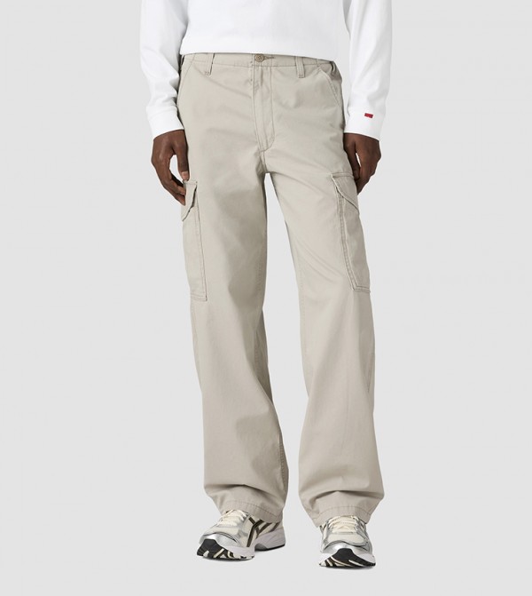Buy Levi's Solid Baggy Fit Cargo Pants In Beige | 6thStreet UAE