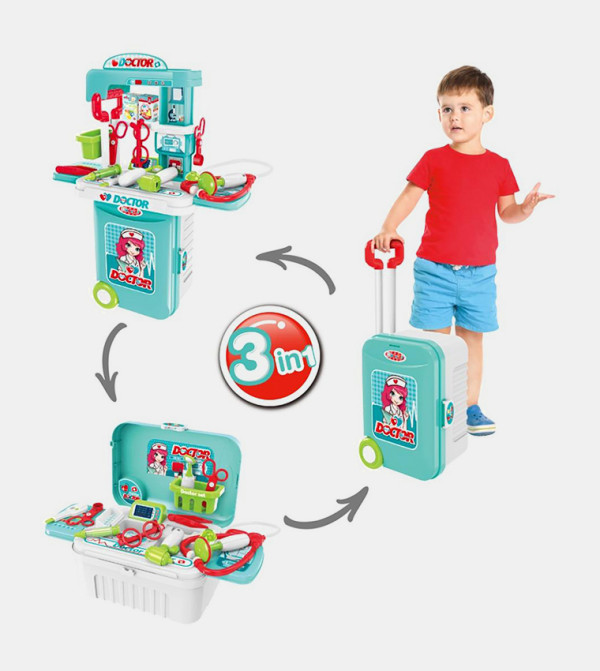 Buy Toonz Doctor Playset 3 In 1 Portable Trolley Toy In Multiple Colors ...