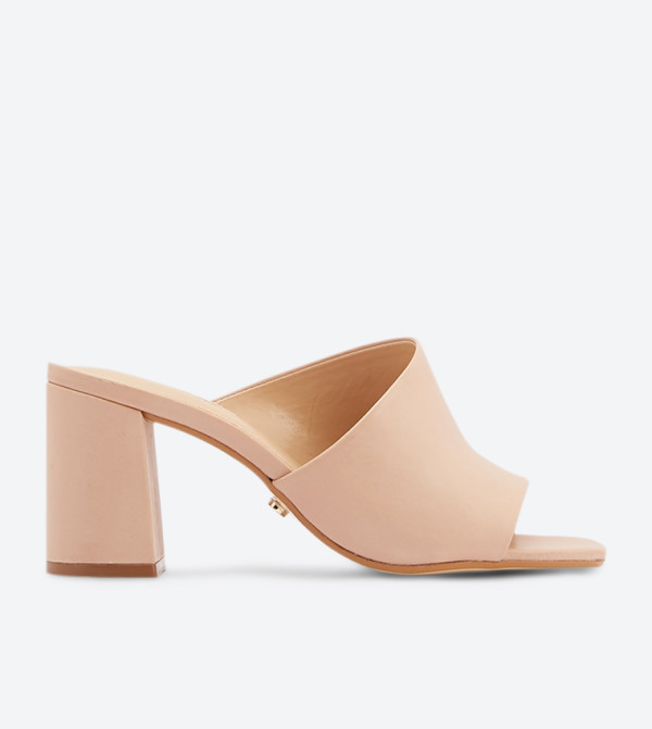 Buy Dune London Marsaye Square Toe Block Heel Mules Light Pink In Light ...