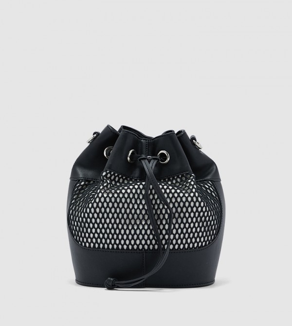 Buy Naturalizer SKYLINE Drawstring Closure Bucket Bag In Black ...