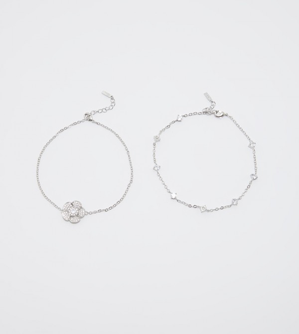 Buy Aldo Accessories HELENNA Silver Tone Anklet Set In Silver ...