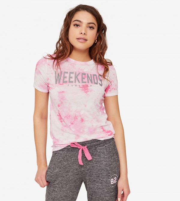 Buy Ardene 2 Pcs Set Sleepwear Pink In Pink | 6thStreet Qatar