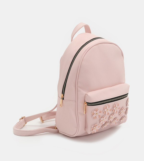 Buy Ardene Backpack With 3D Flowers Pink In Pink | 6thStreet Kuwait