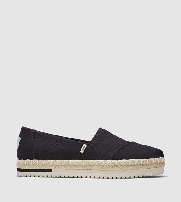 Buy Toms Solid Canvas Espadrilles In Black | 6thStreet UAE