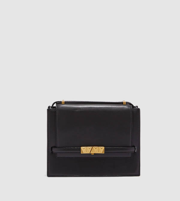 Buy Charles & Keith Metallic Push Lock Crossbody Bag In Black ...