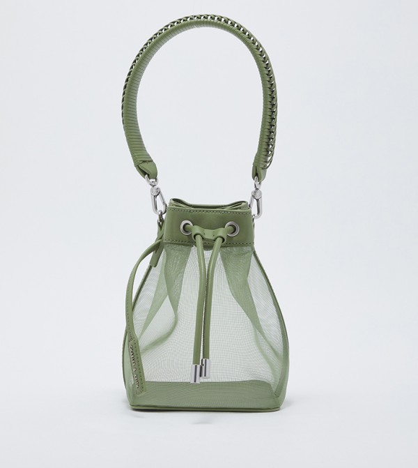 Buy Charles & Keith Drawstring Bucket Bag Sage Green In Green ...