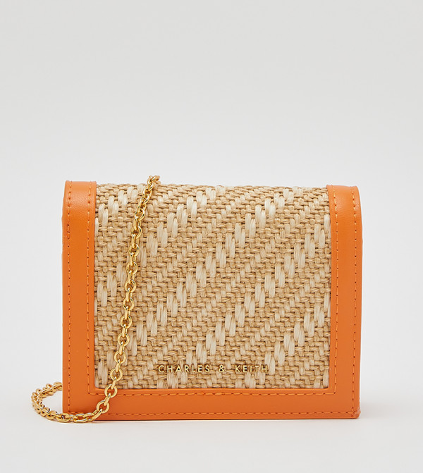 Buy Charles & Keith Snap Button Mini Short Wallet In Orange | 6thStreet UAE