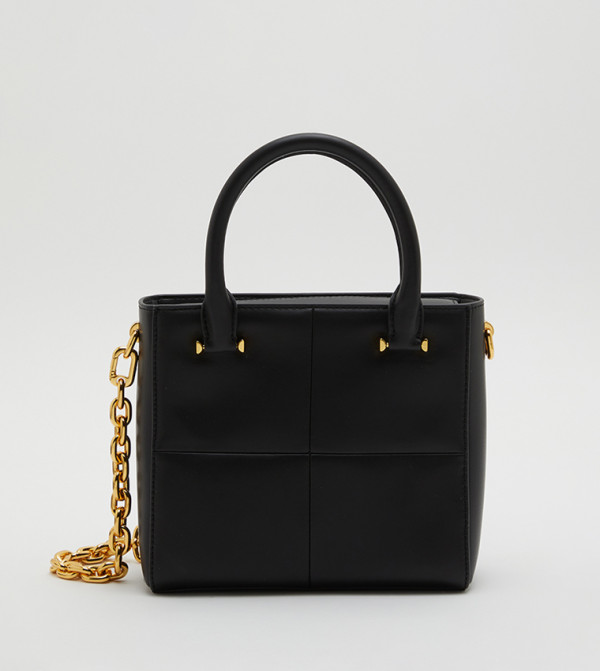 Buy Charles & Keith Georgette Chain Handle Square Handheld Bag In Black ...