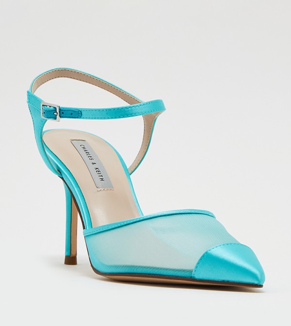 Buy Charles & Keith Mesh Toe Cap Heel Sandals In Blue | 6thStreet UAE