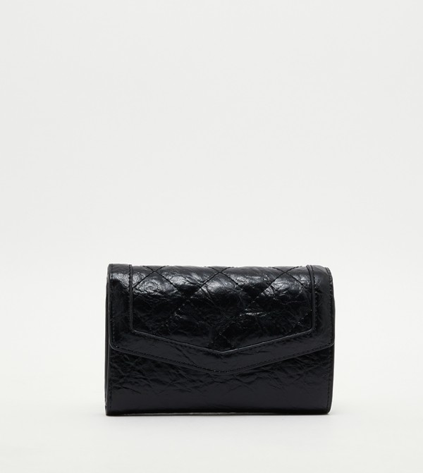 Buy Charles & Keith Snap Button Wallet In Black | 6thStreet Qatar