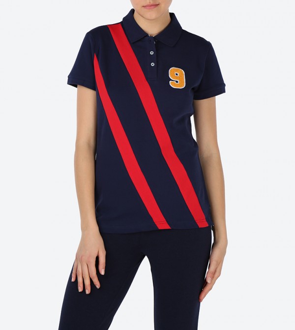 Buy Austin Reed Diagonal Striped Polo Shirt Navy In Navy 6thstreet Uae
