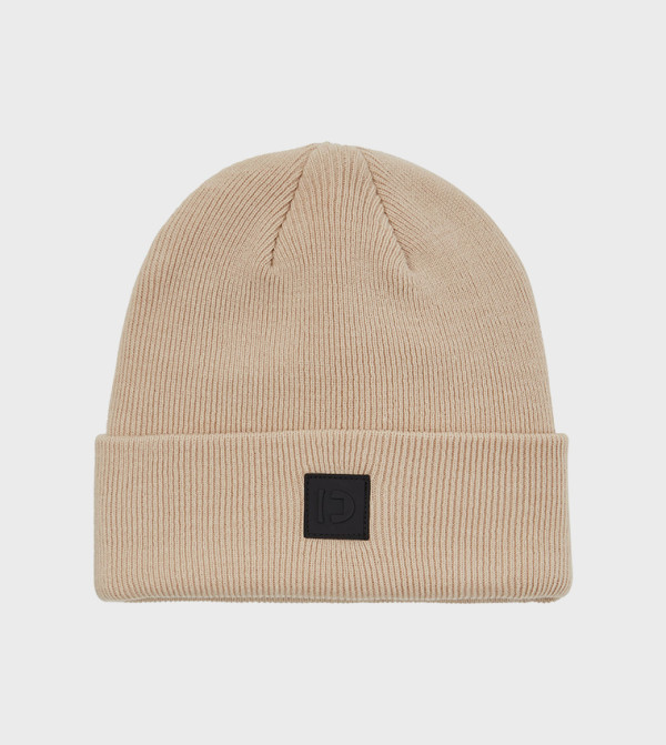 Buy Tom Tailor Logo Badge Beanie Cap In Beige | 6thStreet Kuwait