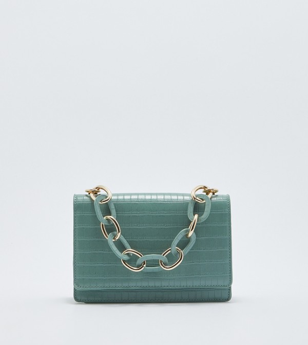 Buy ZAHA @ CCC Small Size Zip Clouser Cross Body Green In Green ...