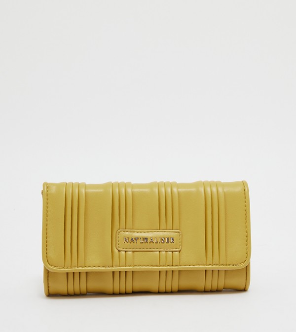 Buy Naturalizer W NARI Pleated Flap Wallet In Yellow | 6thStreet Qatar