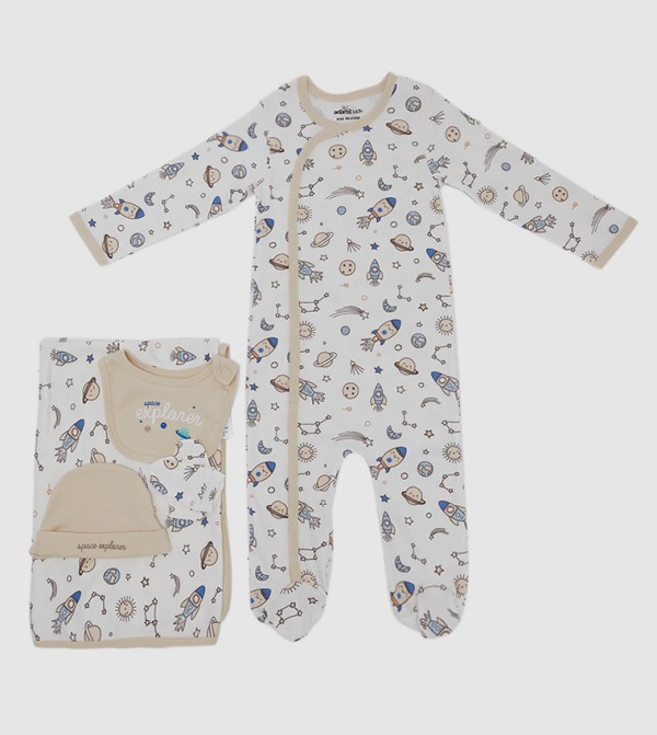 Buy Adams Kids Graphic Printed Clothing Set In Off White | 6thStreet ...