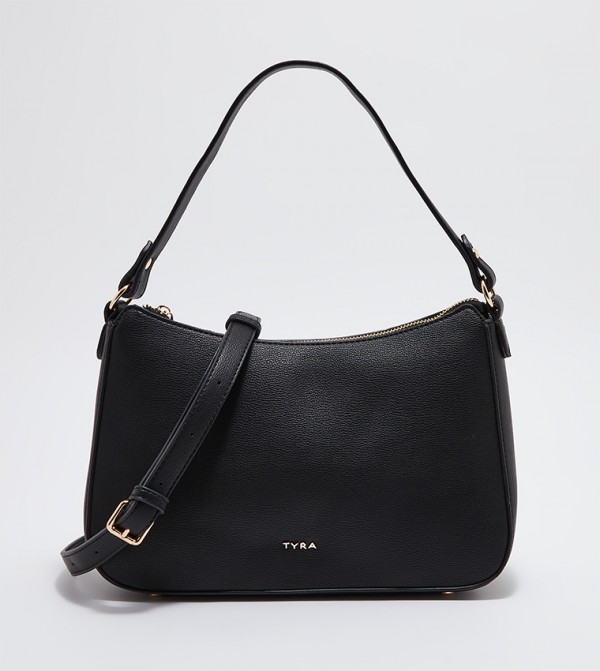 Buy Tyra Textured Shoulder Bag With Sling In Black | 6thStreet UAE