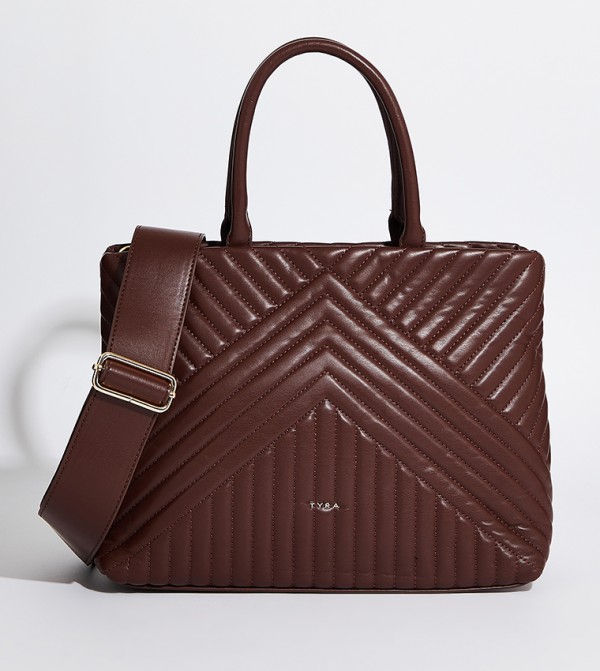 Buy Tyra Quilted Logo Detail Shoulder Bag In Brown | 6thStreet UAE