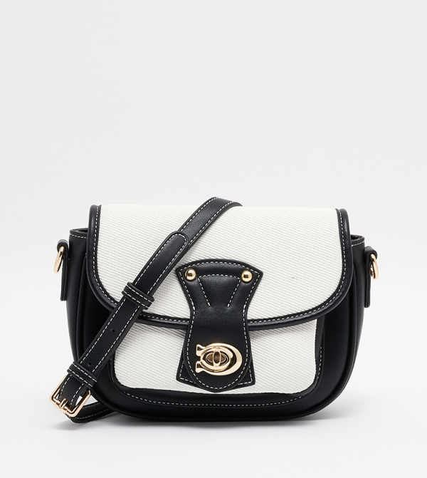 Buy Berastogi @ CCC Color Block Flap Closure Crossbody Bag In Black ...