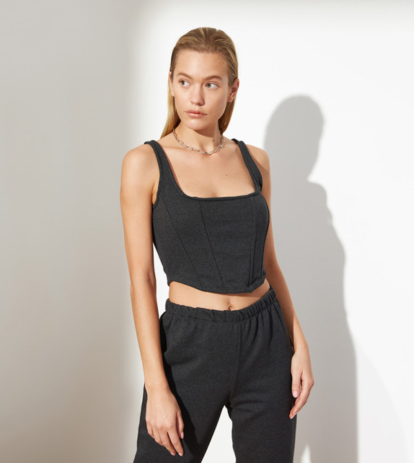 Buy Trendyol Wired Corset Undershirt In Grey | 6thStreet Kuwait