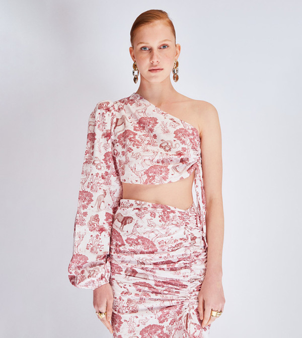 Buy Trendyol Printed Pull Up Crop Top In Multiple Colors | 6thStreet Qatar