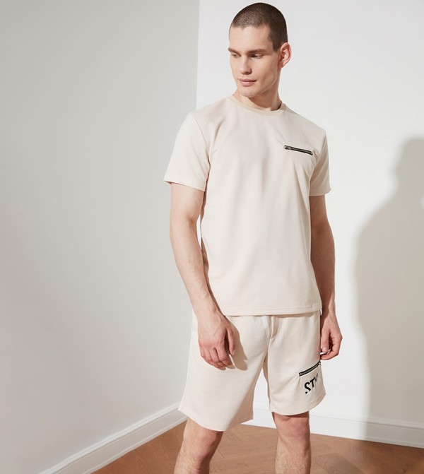 Buy Trendyol Regluar Tracksuit Set In Beige | 6thStreet Oman