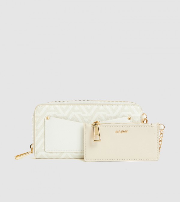 Buy Aldo ESAI Monogram Patterned Wallet With Chain In Beige | 6thStreet UAE