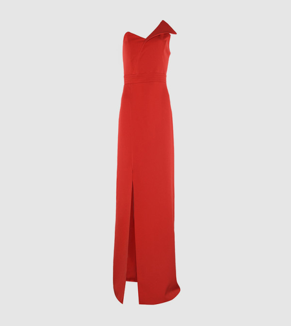 Buy Trendyol Red Rib Detailed Evening Dress & Graduation Gown In Red ...