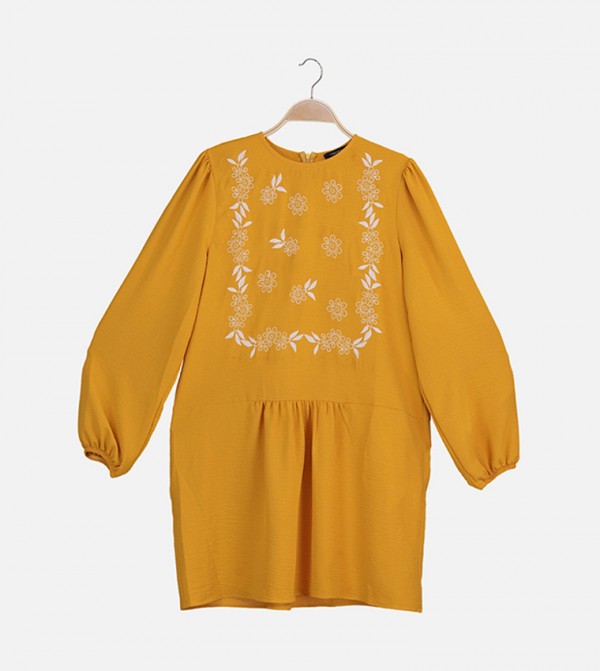 Buy Trendyol Floral Embroidered Tunic In Orange | 6thStreet Oman