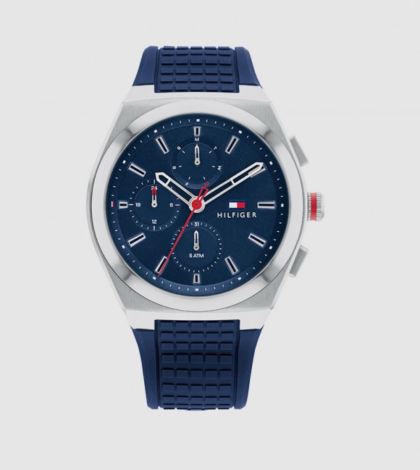 Buy Tommy Hilfiger Connor Blue Dial Silicone Analog Watch In Blue ...
