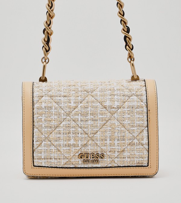 Buy Guess Abey Logo Detailed Crossbody Bag In Beige | 6thStreet Bahrain