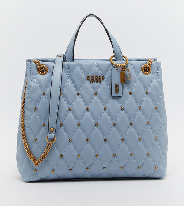 Buy Guess Triana Logo Detailed Tote Bag In Blue | 6thStreet Kuwait