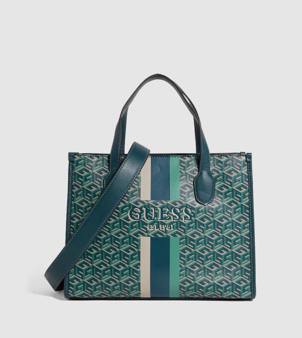 Buy Guess Monogram Patterned Mini Tote Bag In Multiple Colors ...