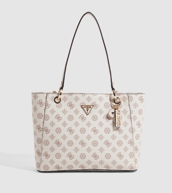 Buy Guess Monogram Patterned Tote Bag In Cream | 6thStreet UAE