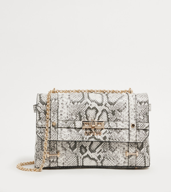 Buy Guess Snakeskin Convertible Crossbody Bag In Beige | 6thstreet ...