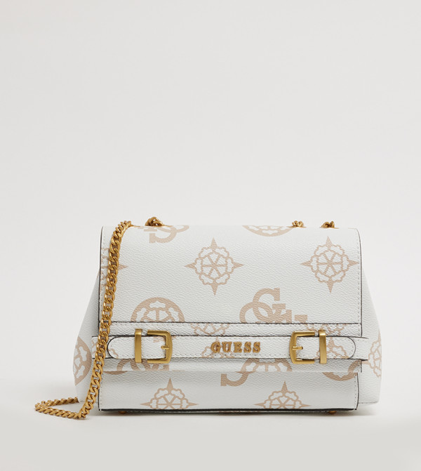 Buy Guess SESTRI Convertible Flap Crossbody Bag In White | 6thStreet Kuwait