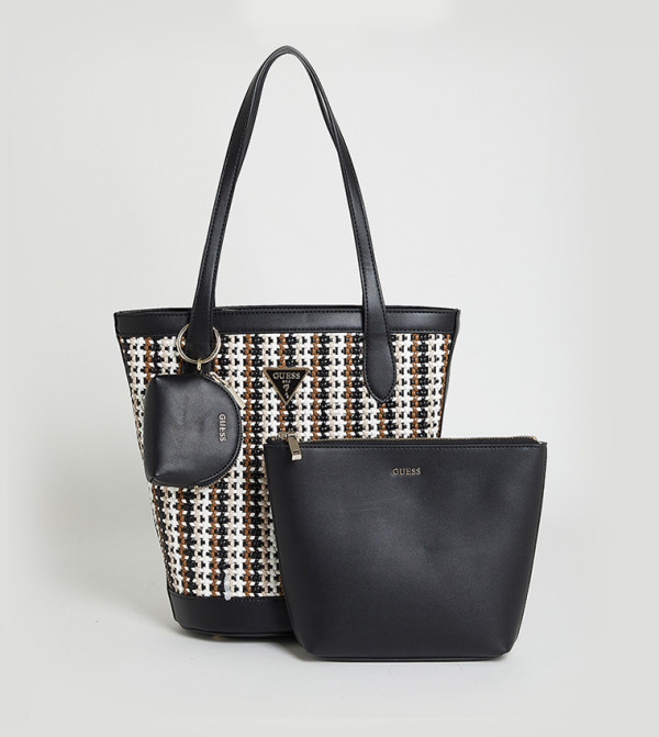 Buy Guess EMELDA Logo Detail Tote Bag With Pouch In Black | 6thStreet ...