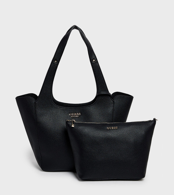 Buy Guess CALISTA Textured 2 In 1 Tote Bag In Black | 6thStreet UAE