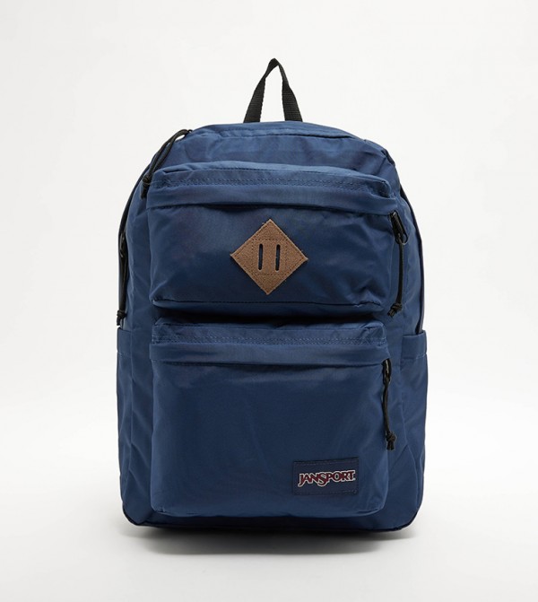 Buy Jansport Logo Badge Zipper Backpack In Navy | 6thStreet Qatar