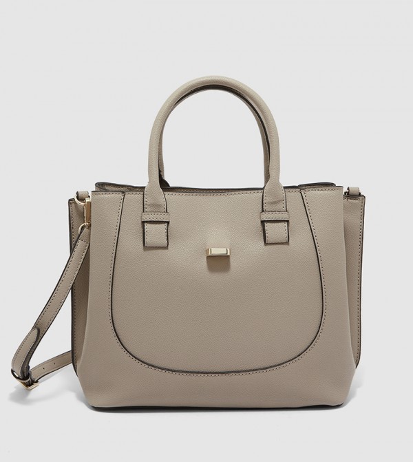 Buy Nine West Ione Jet Set Satchel Bag In Beige | 6thStreet UAE