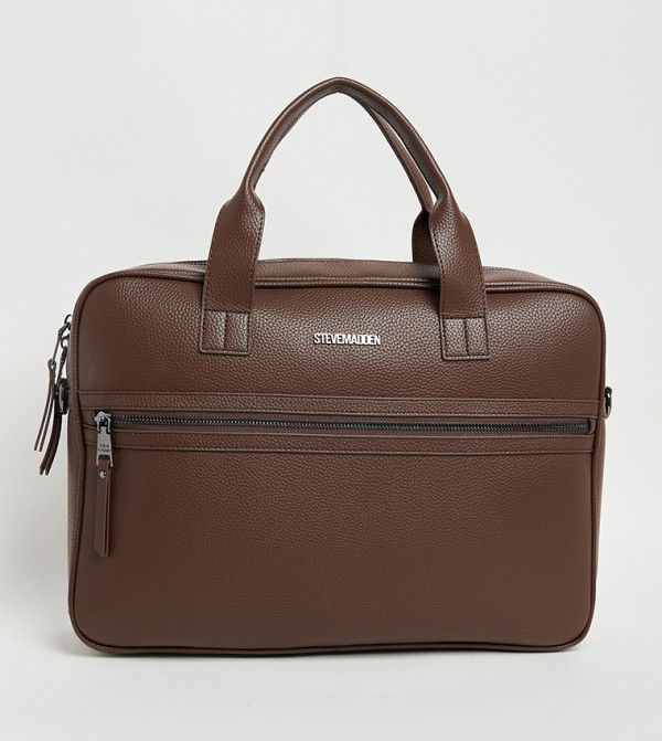 Buy Steve Madden Logo Detail Laptop Bag In Brown | 6thStreet UAE