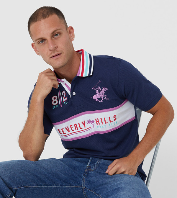 Buy Beverly Hills Polo Club Surfing Since '82 Polo Black In Multi ...
