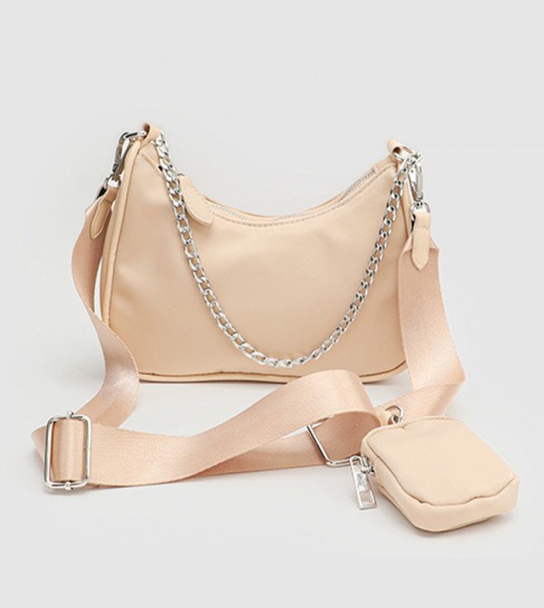 Buy Ardene Baguette Bag With Chain Strap In Pink | 6thStreet Qatar