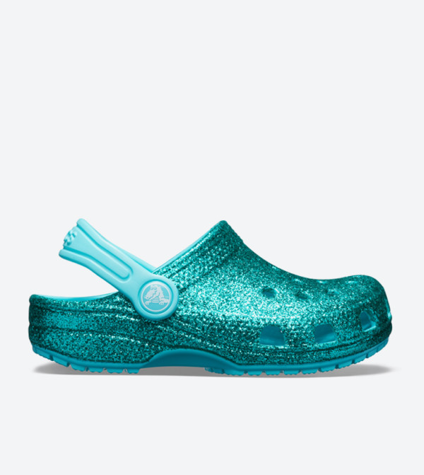 Buy Crocs Classic Glitter Round Toe Clog Blue 205441 40M In Blue ...