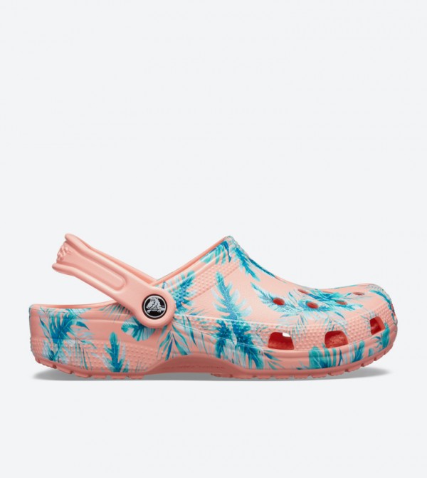 Buy Crocs Classic Seasonal Graphic Round Toe Clogs Orange 205706 7H6 In ...