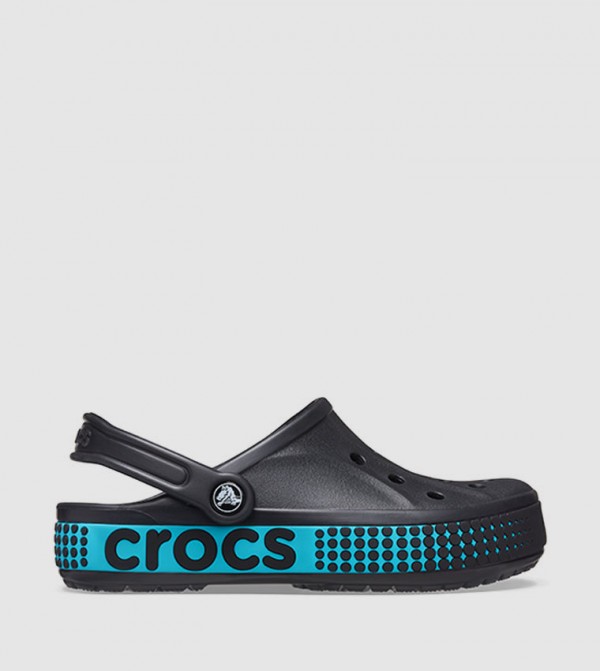 Buy Crocs Bayaband Logo Motion Clogs In Black | 6thStreet Saudi Arabia