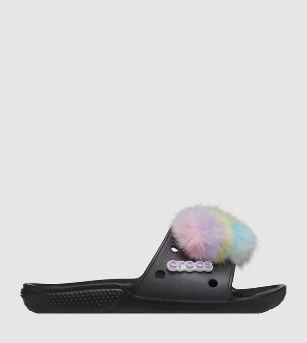 Buy Crocs Classic Crocs Fur Sure Slide In Black | 6thStreet Saudi Arabia