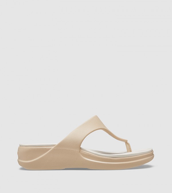 Buy Crocs Boca Wedge Flip In Beige | 6thStreet Bahrain