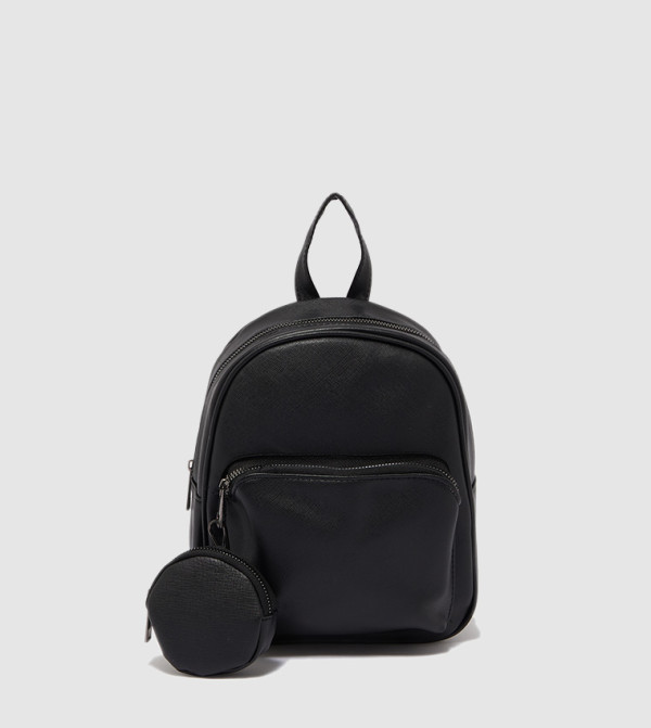 Buy Ardene Textured Backpack With Coin Purse In Black | 6thStreet UAE